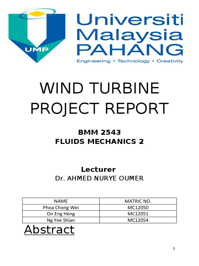 Understanding Wind Turbines: An Analysis of a Student Project Report on ...
