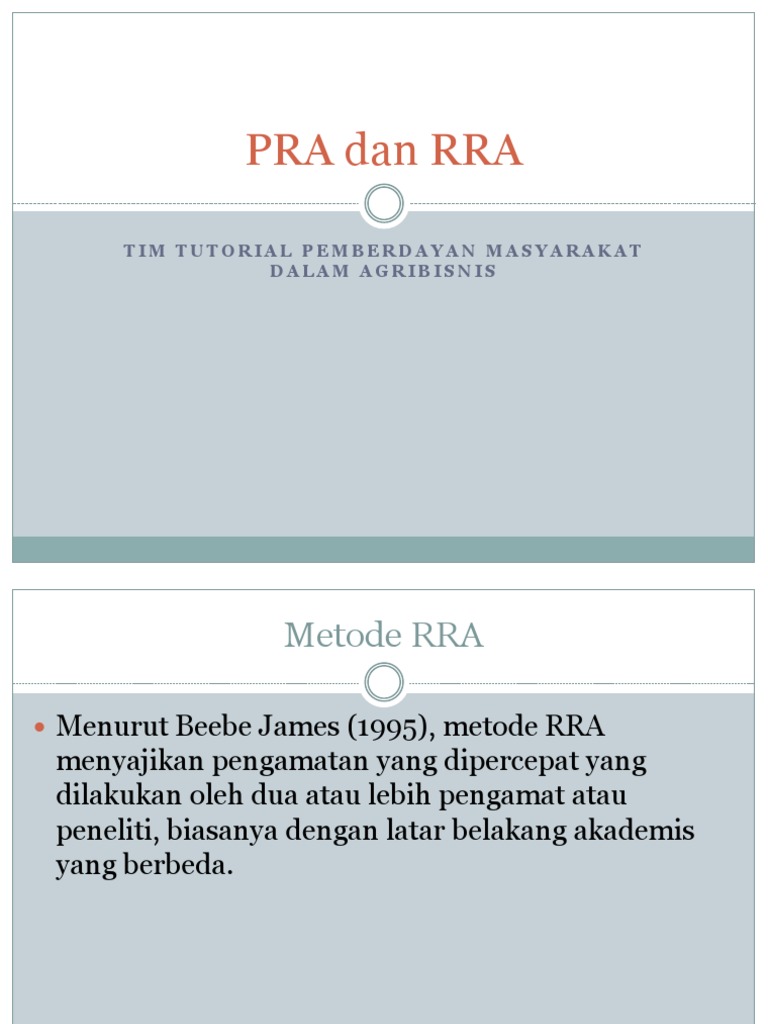 TEKNIK PRA Dan RRA | PDF