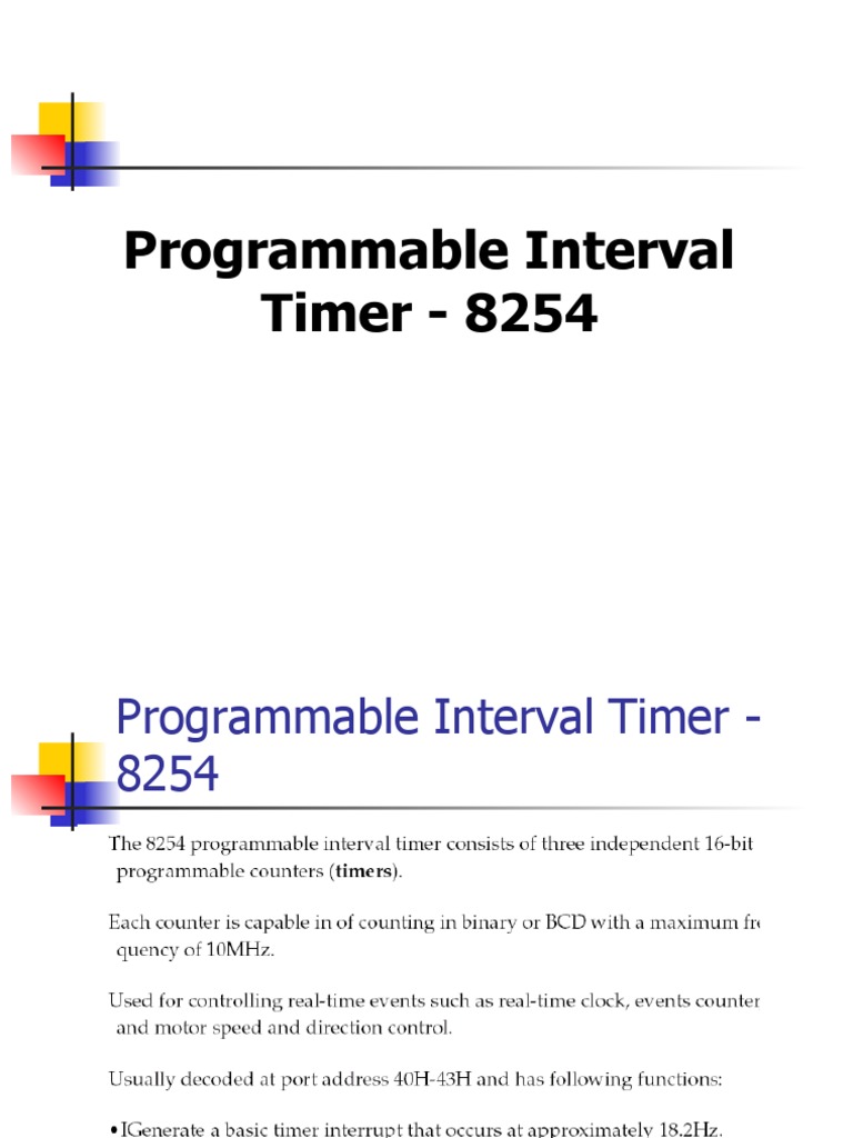 Programmable Interval Timer - 8254 | PDF