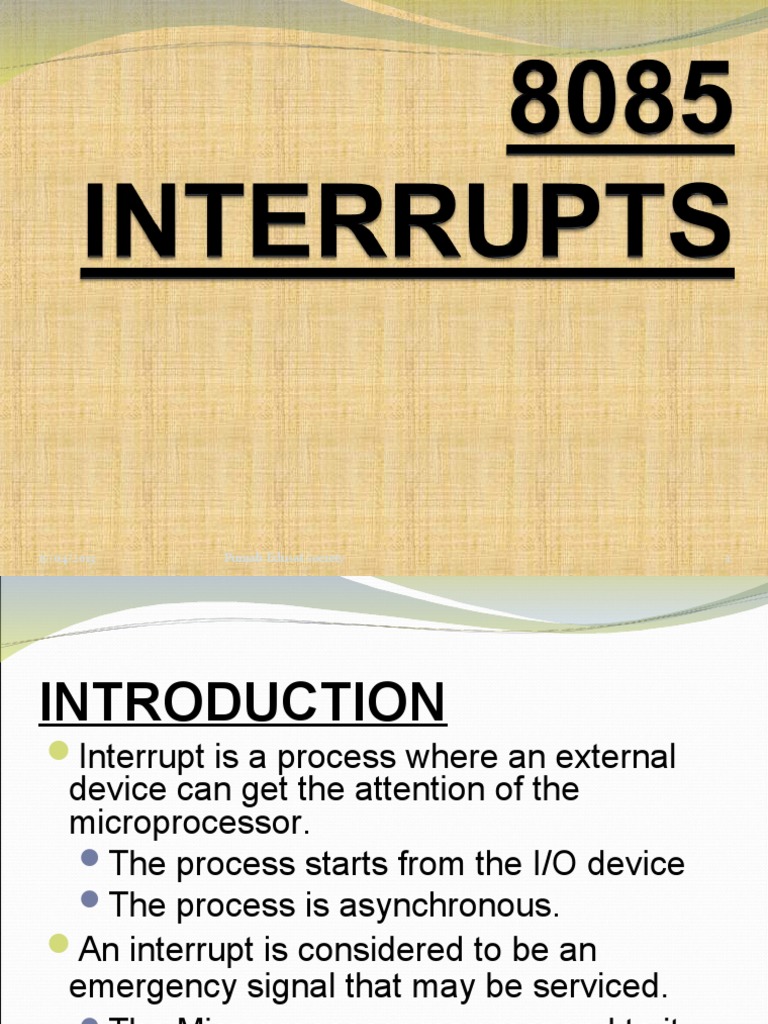 8085 Interrupts | PDF | Central Processing Unit | Subroutine