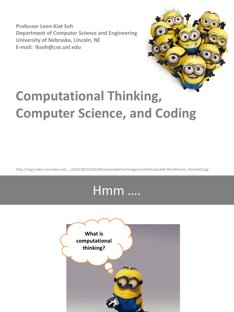 Computational Thinking: An Introduction to Problem Solving Concepts ... Computational Thinking: An Introduction to Problem Solving Concepts ...