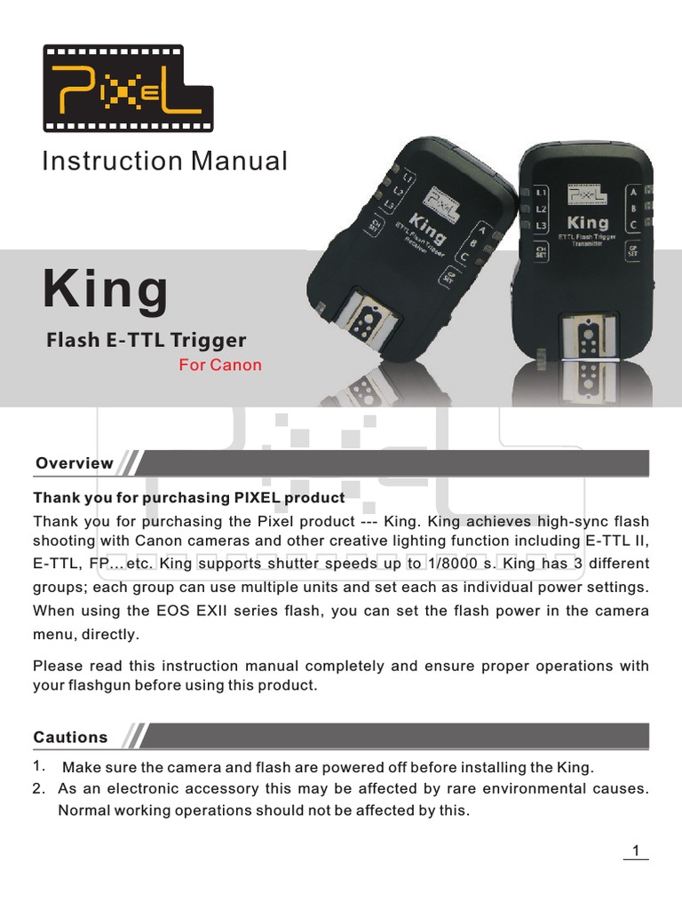 Manual - King Remote For Canon | PDF | Flash (Photography) | Equipment