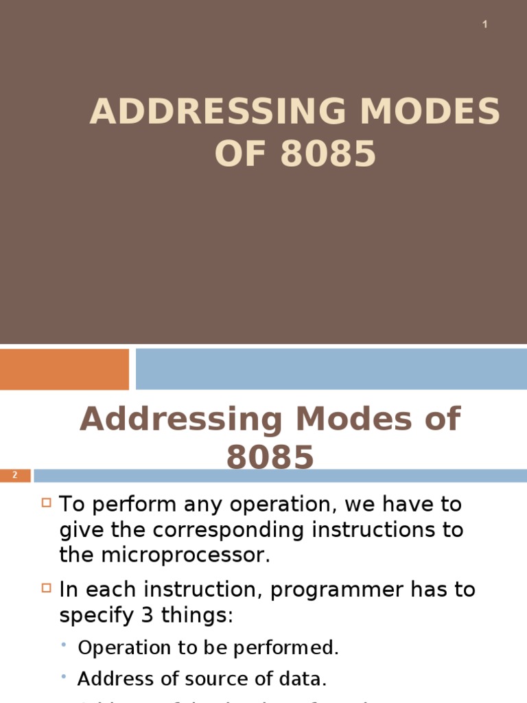 Addressing Modes OF 8085 | PDF | Computer Science | Manufactured Goods