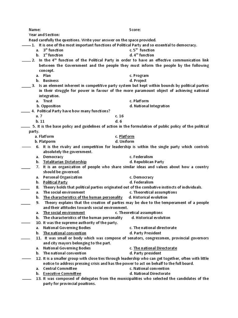 Whig Party and Political Functions | PDF | Whig Party (United States ...