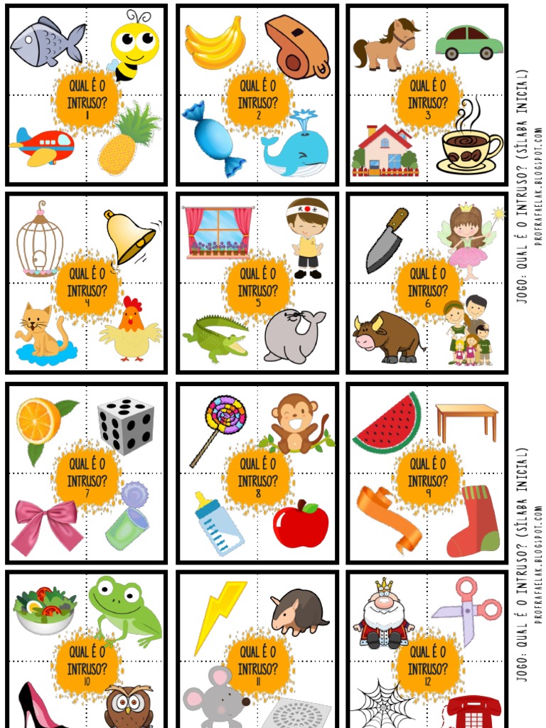 Jogo Intruso Silaba Inicial PDF | PDF