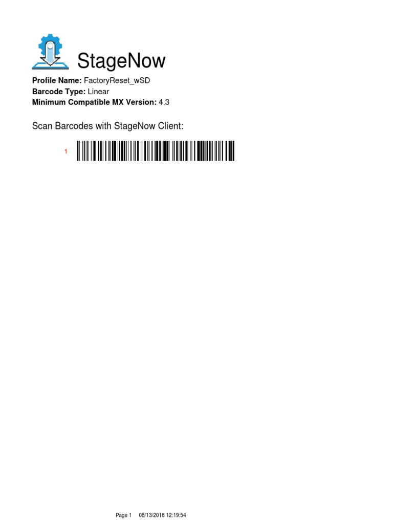 Stagenow: Scan Barcodes With Stagenow Client | PDF