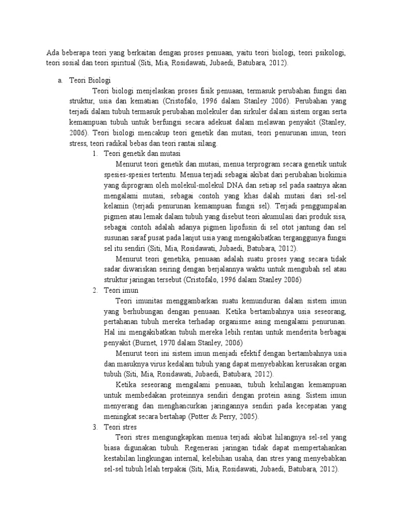 Teori Proses Menua | PDF