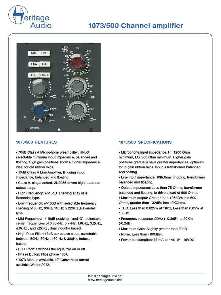 Heritage Audio Br 1073 500 Pdf