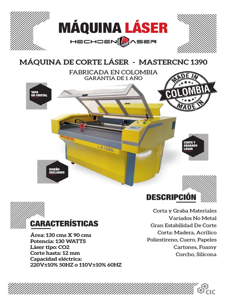 Brochure Maquina Laser 130 X 90 PDF | PDF | Science | Tecnología (general)