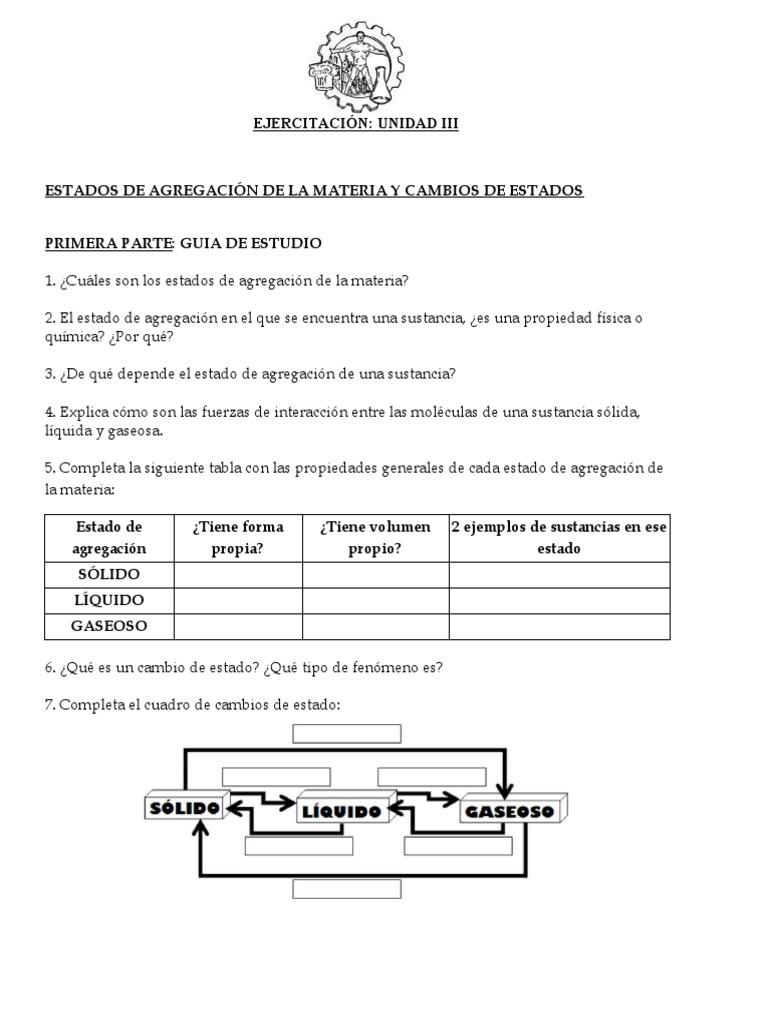 Unidad Iii. Estados de La Materia y Cambios de Estados | PDF | Líquidos ...