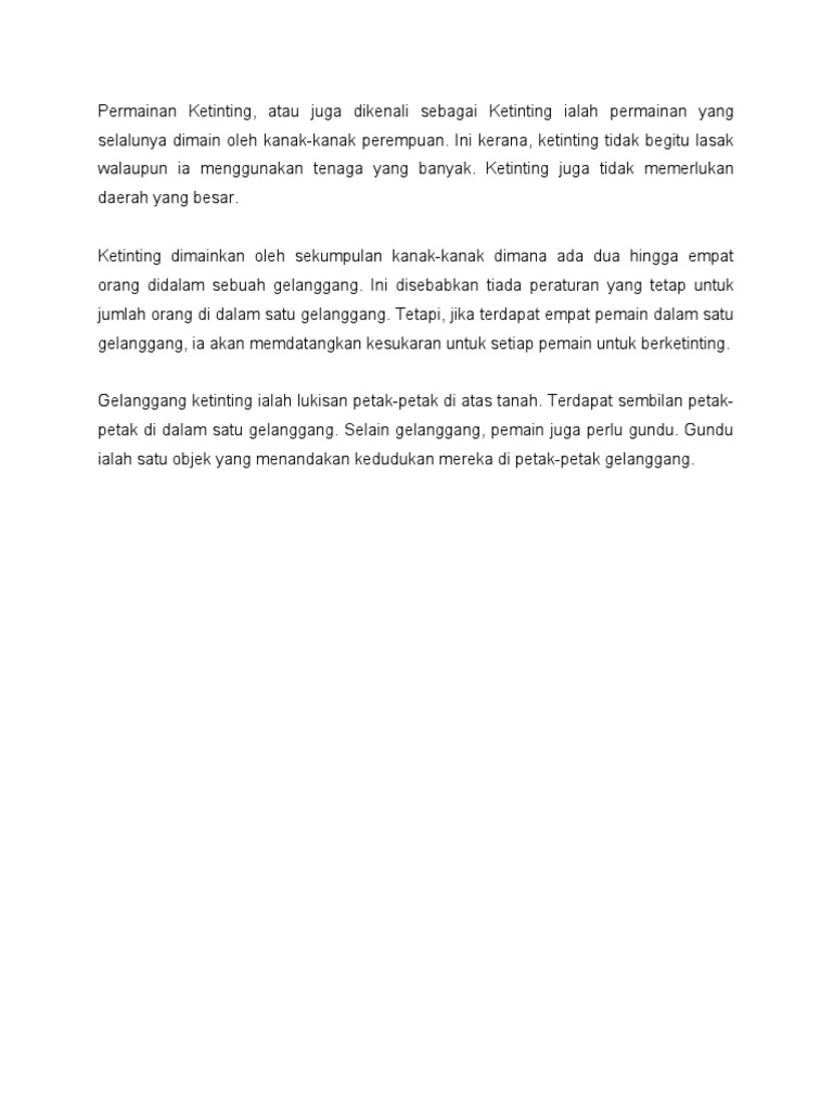 Permainan Ketinting | PDF