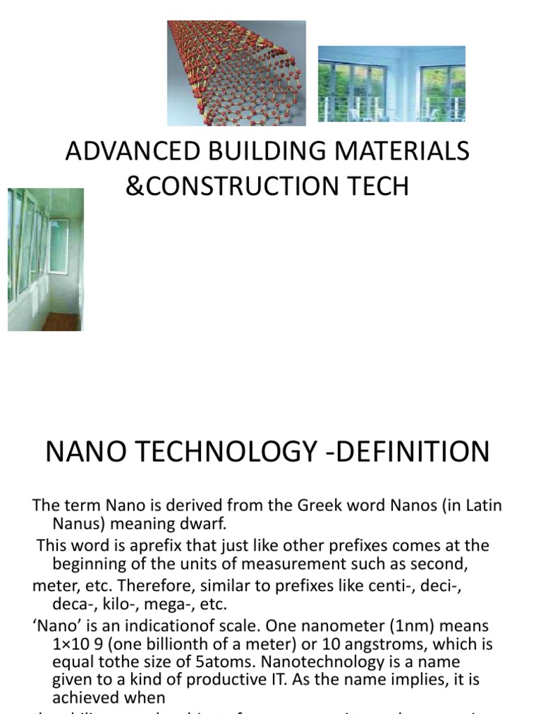 Nanotechnology in Construction Materials | PDF | Nanotechnology ...