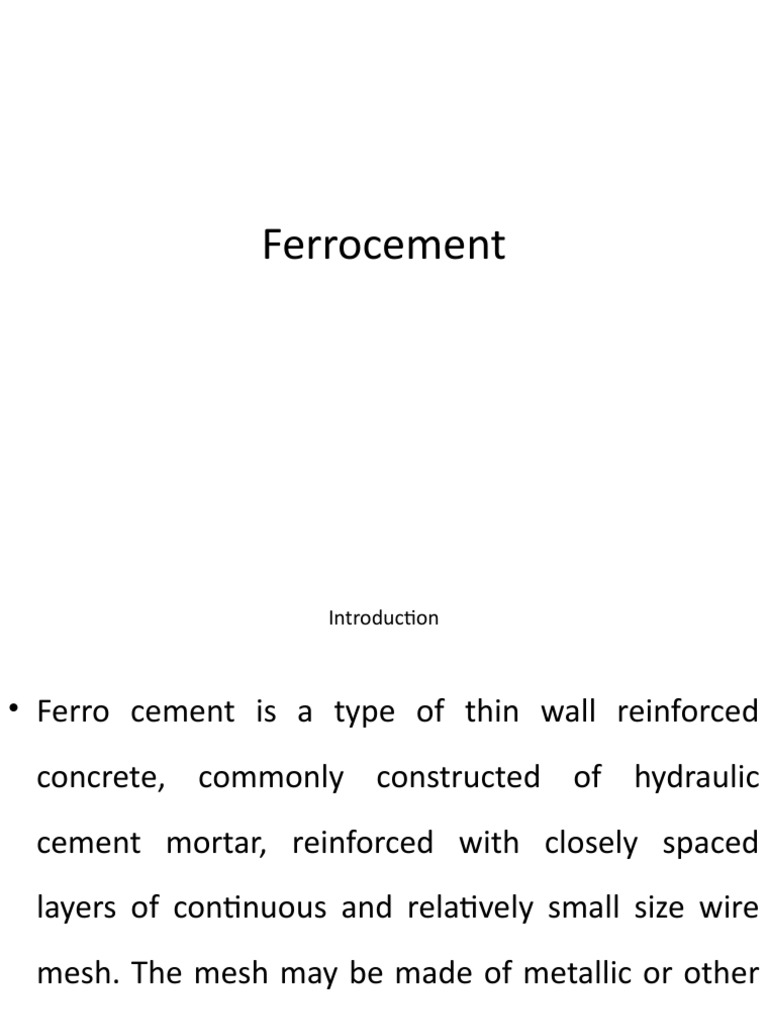 Ferrocement | PDF | Reinforced Concrete | Mortar (Masonry)