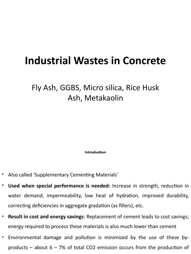 Industrial Wastes in Concrete | PDF | Concrete | Fly Ash