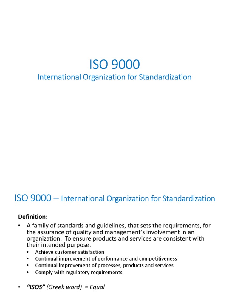 International Organization For Standardization | PDF | Iso 9000 | International Organization For ...