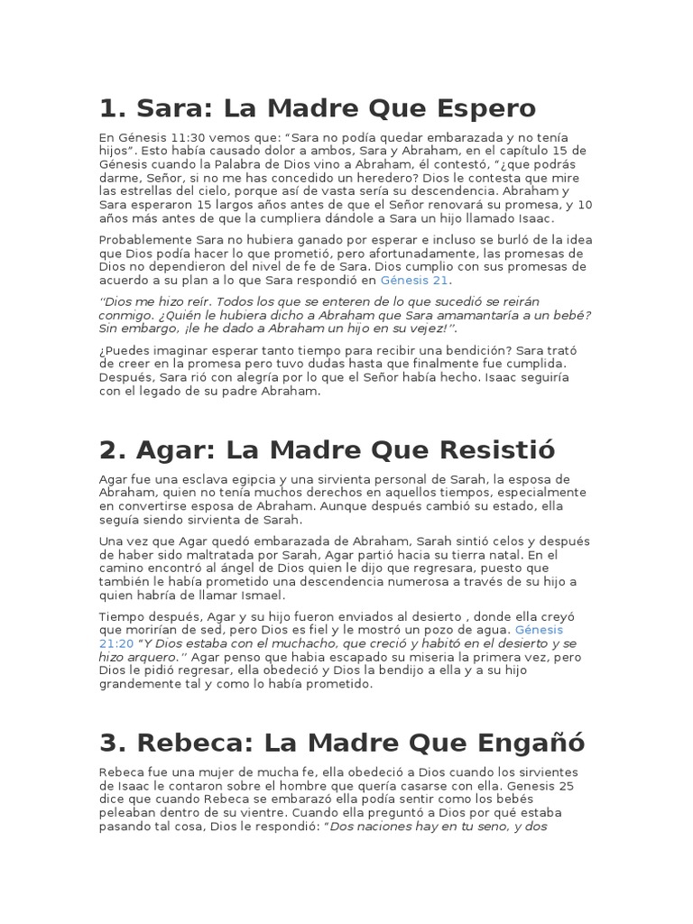 Dia de La Madre | PDF | Sarah | María, madre de Jesús