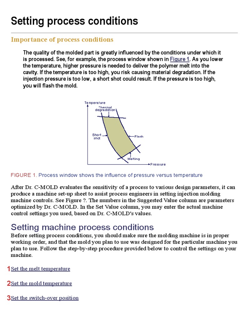 Setting Process Condition | PDF | Temperature | Materials