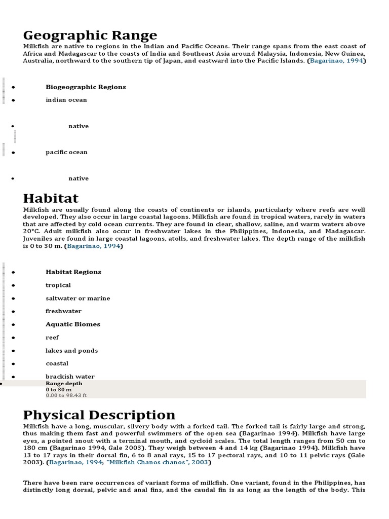 Organismic Milkfish | PDF | Spawn (Biology) | Reproduction