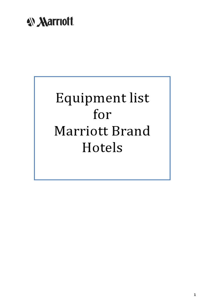 Marriott Kitchen Equipment Standards | PDF | Hotel | Foods