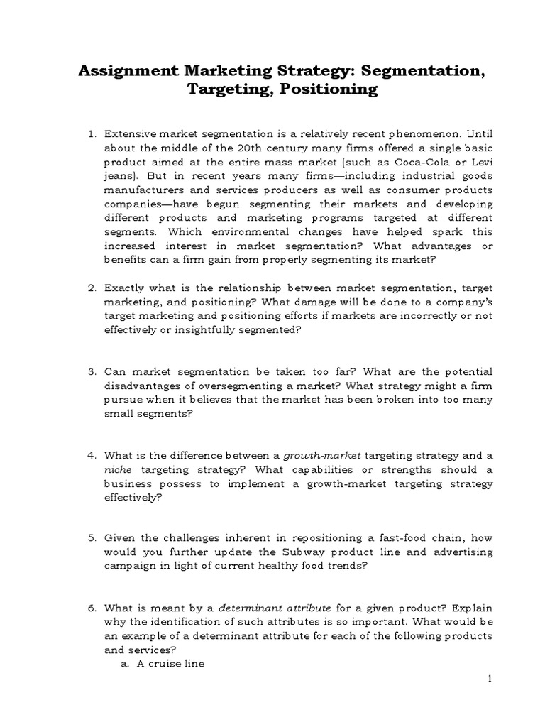 Assignment Individu Marketing Strategy Sesi 4 - STP | PDF | Market ...