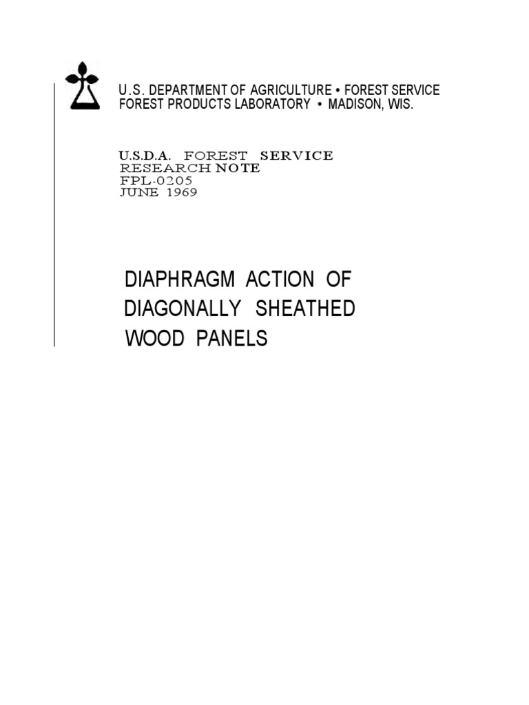 Diaphragm Action of Diagonally Sheathed Wood Panels | PDF | Framing ...
