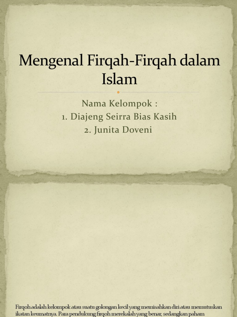 PPL Firqah-Firqah Dalam Islam | PDF