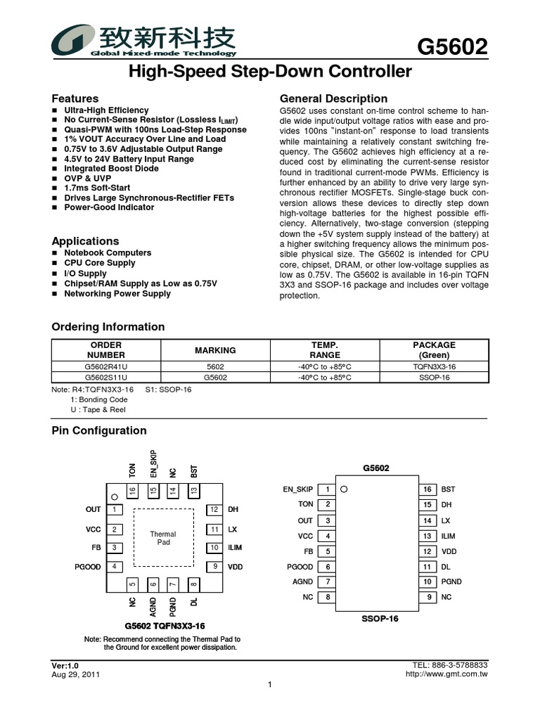 High-Speed Step-Down Controller: Features General Description | PDF ...