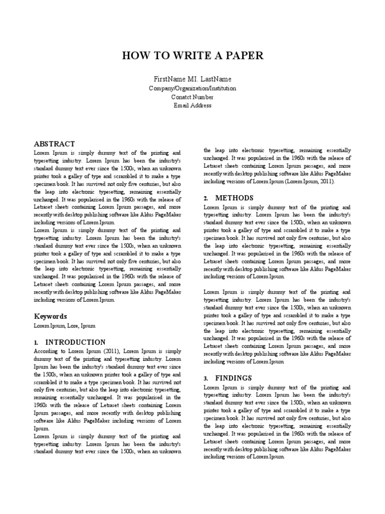 Research Paper Sample Format | PDF | Printing | Graphic Design