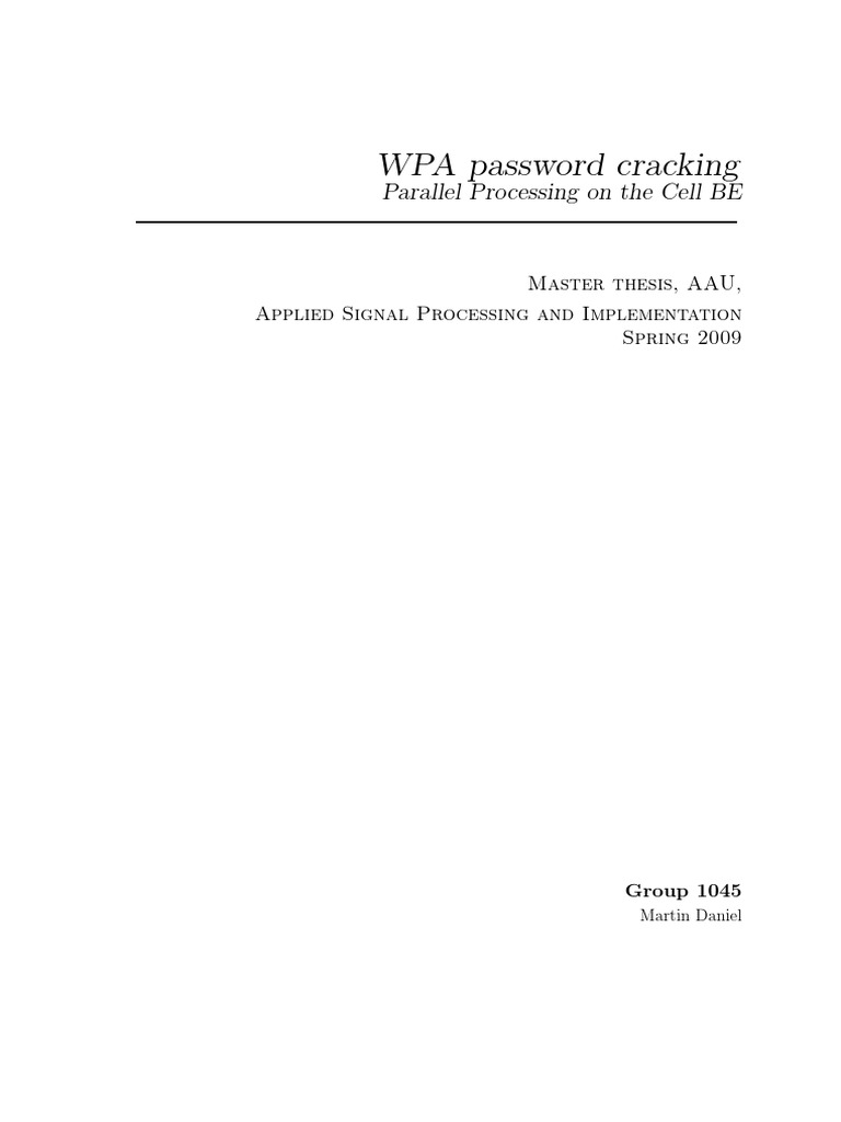 WPA Password Cracking Parallel Processing On The Cell BE - Goup1045 PDF ...
