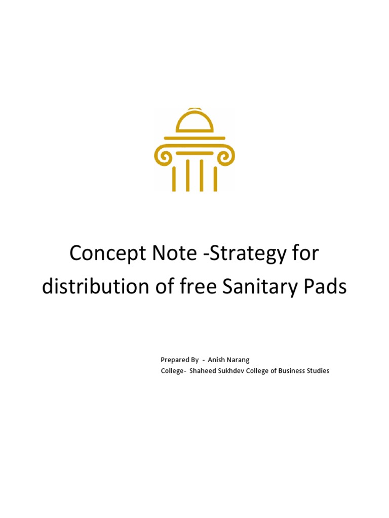 Concept Note - Strategy For Distribution of Free Sanitary Pads | PDF ...