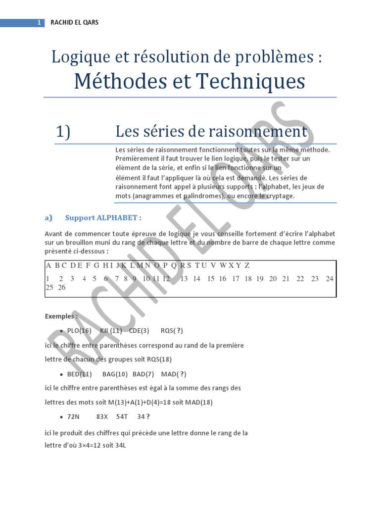 Logique Et Resolution de Problèmes Méthodes Et Techniques PDF | PDF ...