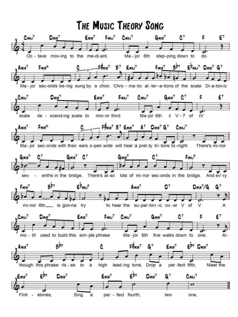The Music Theory Song - JPG | PDF