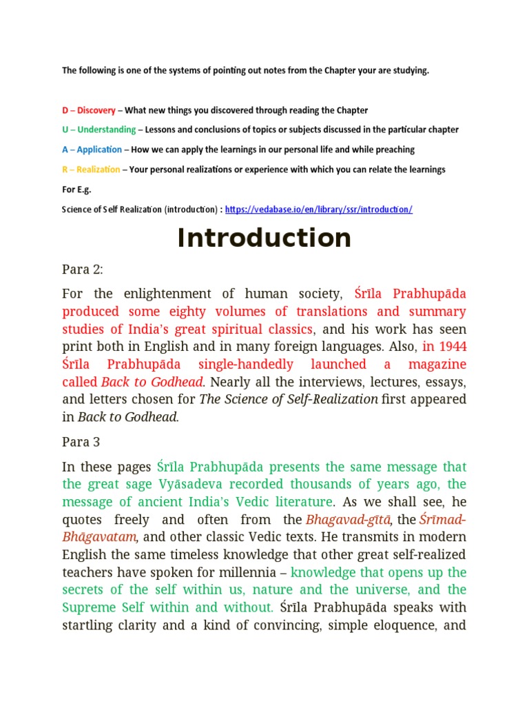 DUAR Notes on Self-Realization Introduction | PDF | Science