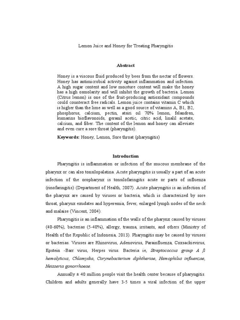 Obat Alami Faringitis | PDF | Antimicrobial | Honey
