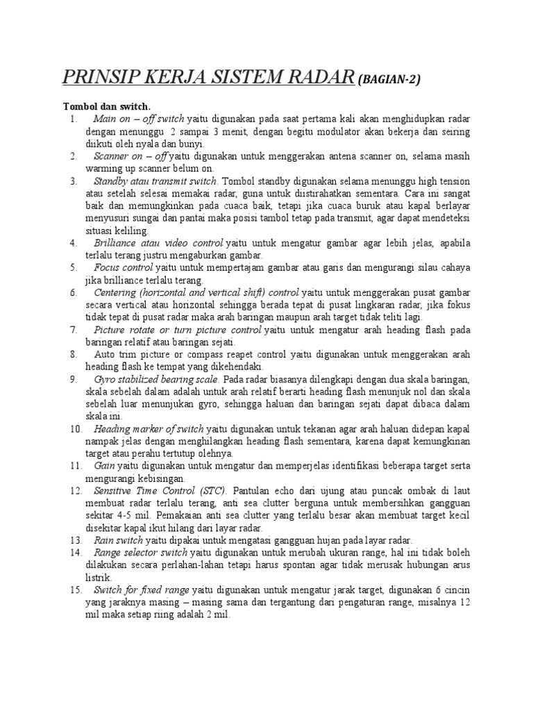 Prinsip Kerja Sistem Radar-2 | PDF | Teknologi & Rekayasa