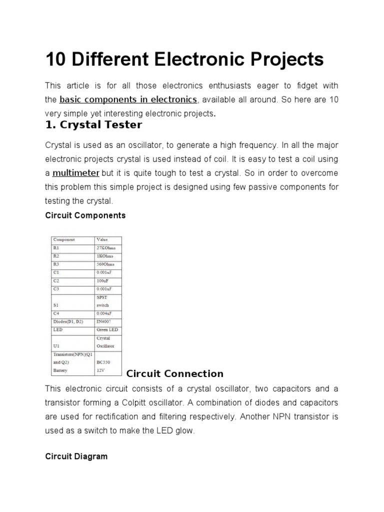 10 Different Electronic Projects | PDF | Operational Amplifier ...