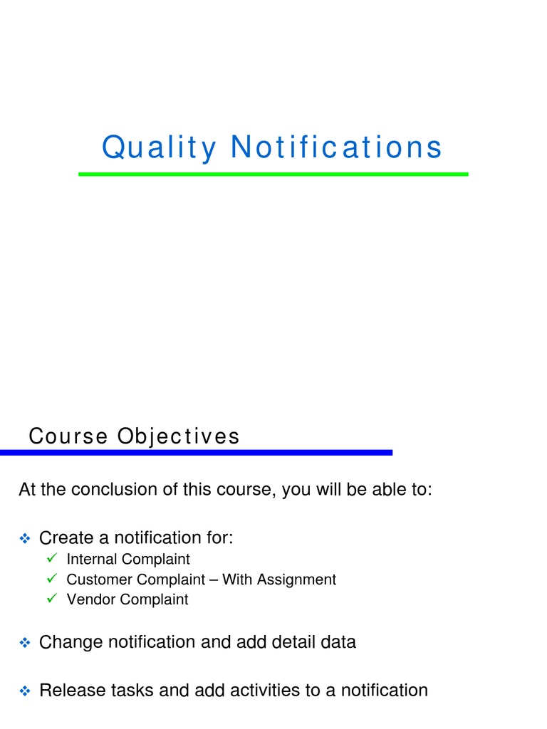 QM Notification | PDF | Business | Business Process