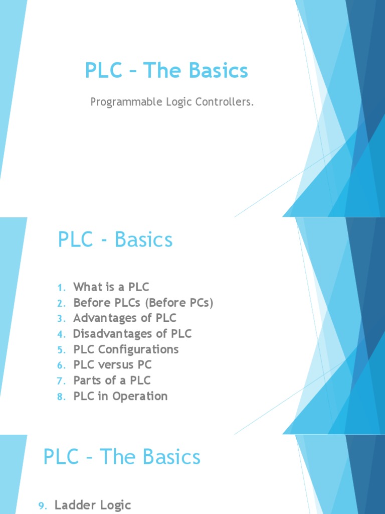 PLC - The Basics: Programmable Logic Controllers | PDF | Programmable ...