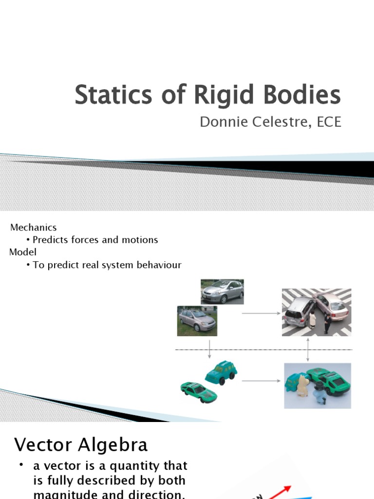 An Introduction to Statics of Rigid Bodies: Mechanics, Vector Algebra ...