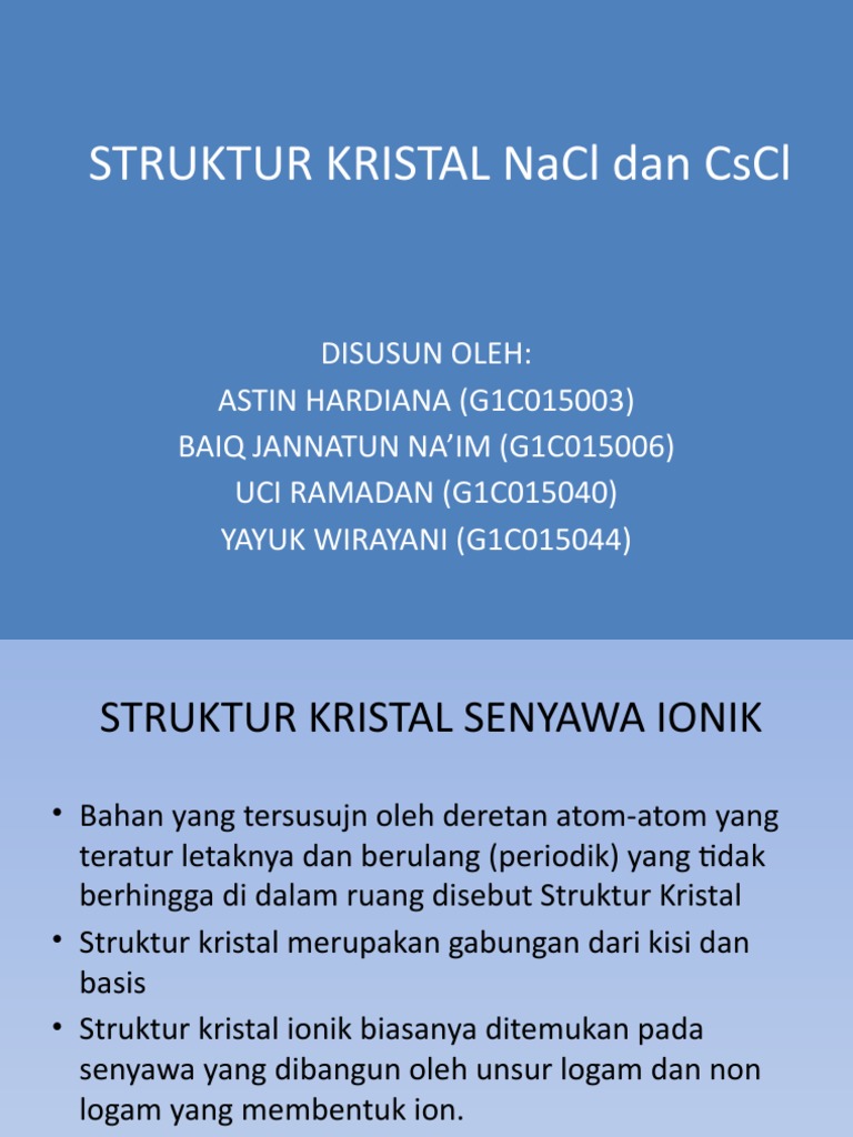 Struktur Kristal Nacl Dan CSCL | PDF