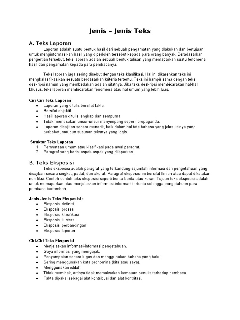 Jenis-Jenis Teks | PDF