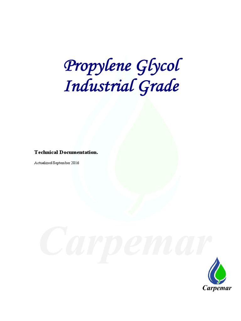 Propylene Glycol Industrial Grade: Technical Documentation | Download ...