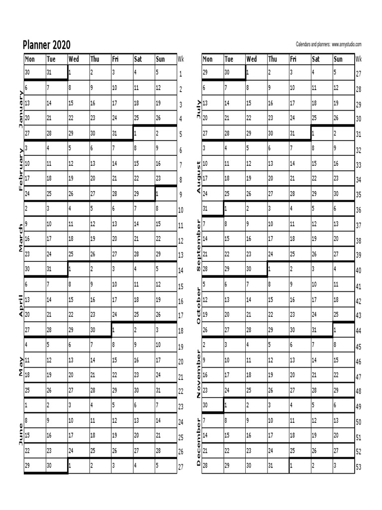 2020 Weekly Planner Template | PDF