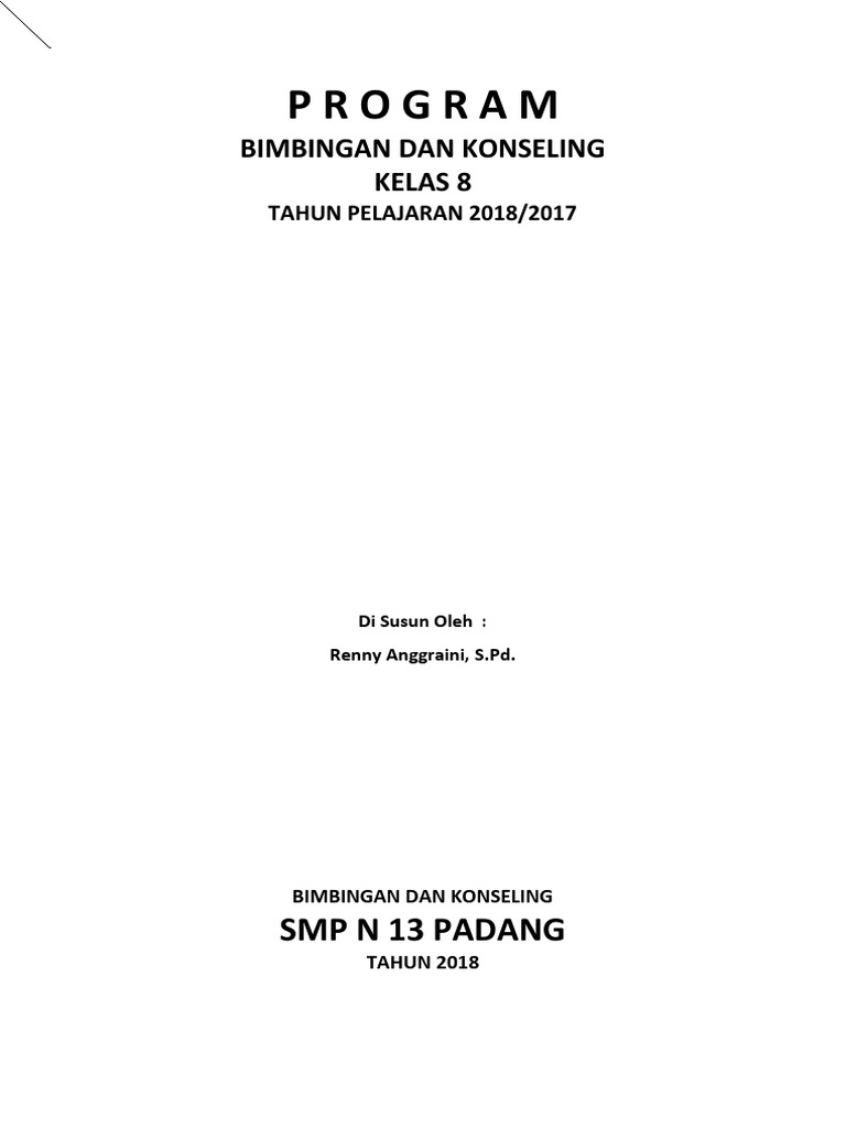 Contoh Program BK SMP Kelas 8 | PDF