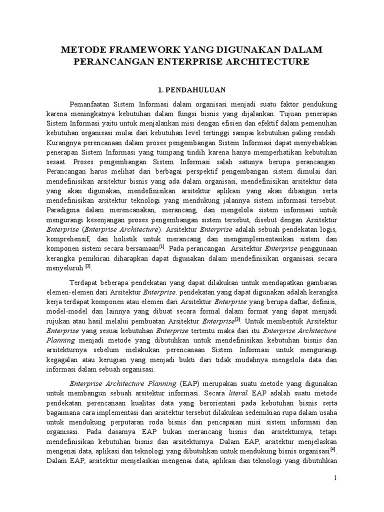 Metode Framework Yang Digunakan Dalam Perancangan Enterprise ...
