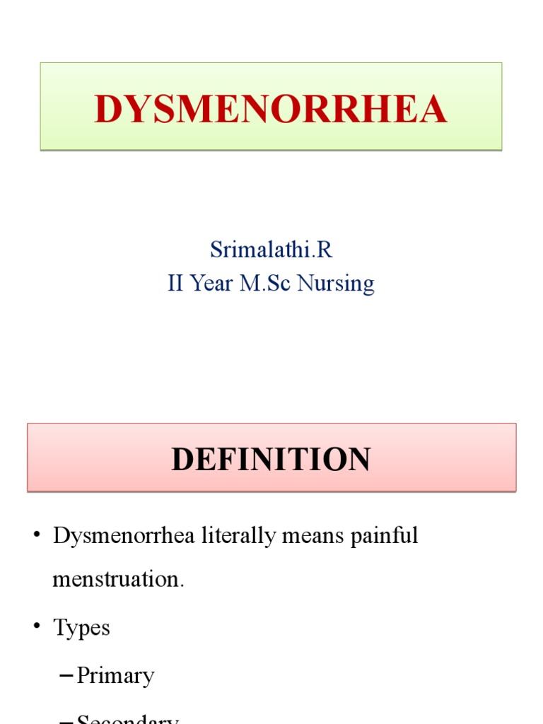 Dysmenorrhea Pathophysiology