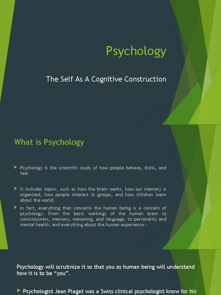 Psychology: The Self As A Cognitive Construction | PDF | Cognitive ...