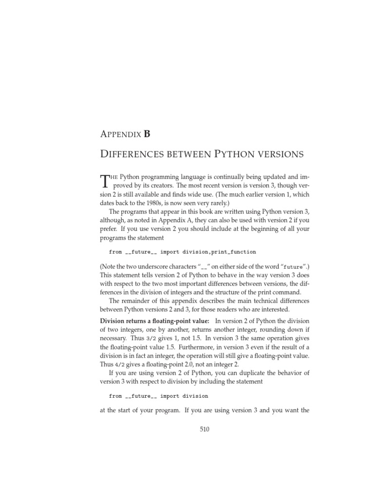 Ifferences Between Ython Versions: Ppendix | Download Free PDF | Integer (Computer Science ...