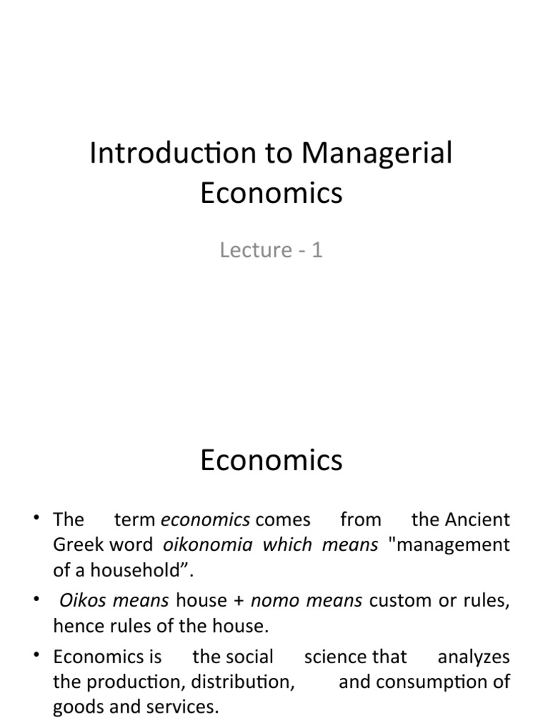 1.introduction To Managerial Economics | PDF | Economics | Utility