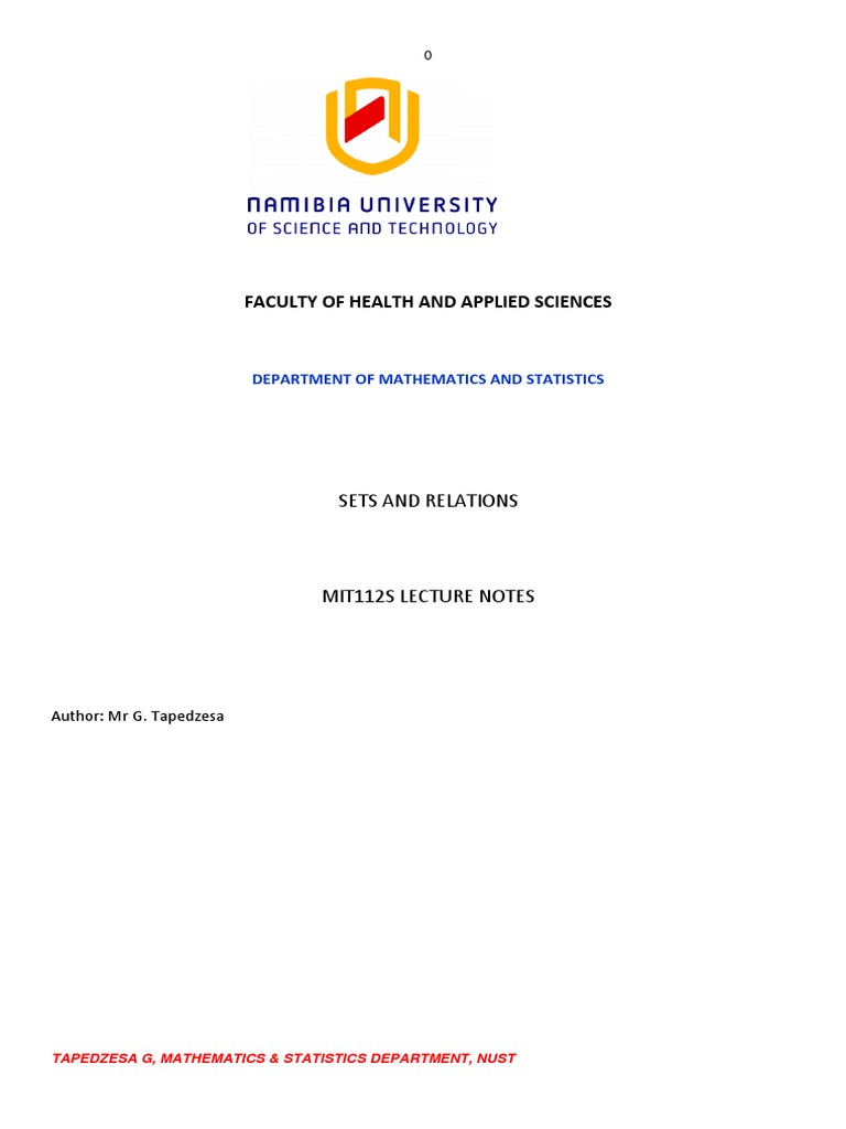Sets and Relations Overview | PDF | Set (Mathematics) | Empty Set